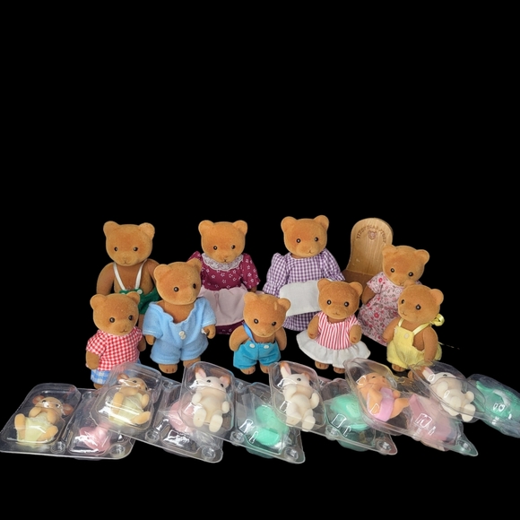 calico critters | Toys | Huge Lot 98s Calico Critters Felt Bears Bear ...
